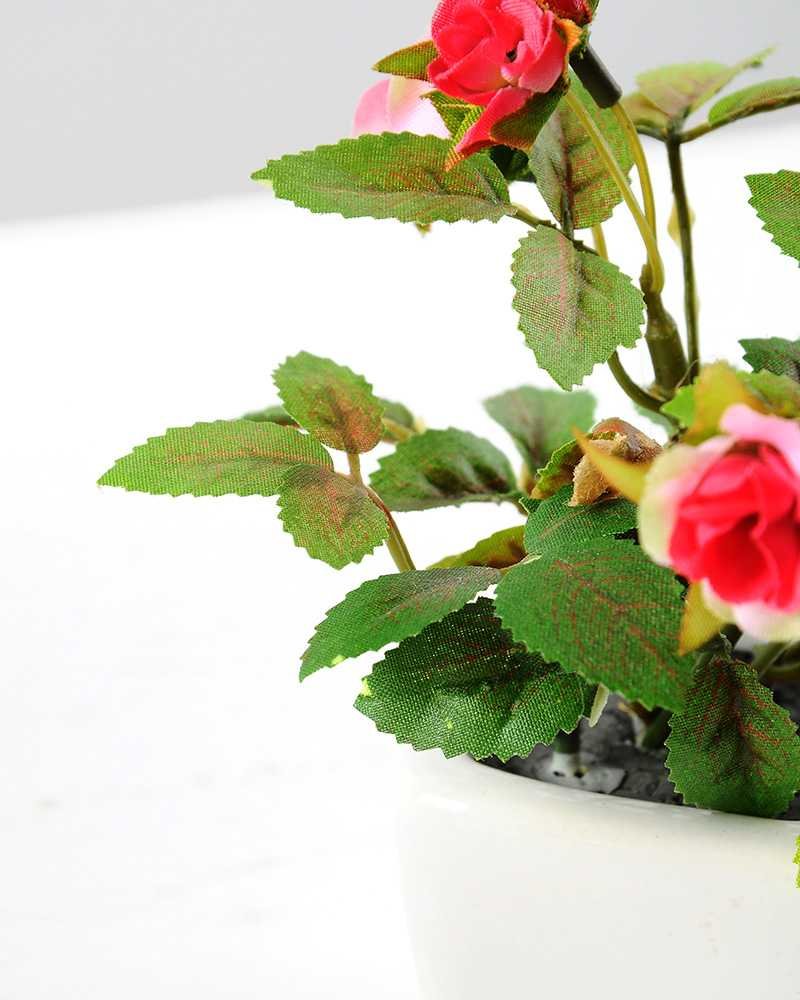 13CM ROSE IN CERAMIC POT GS-0338105 - Silk Flowers Factory|Artificial ...