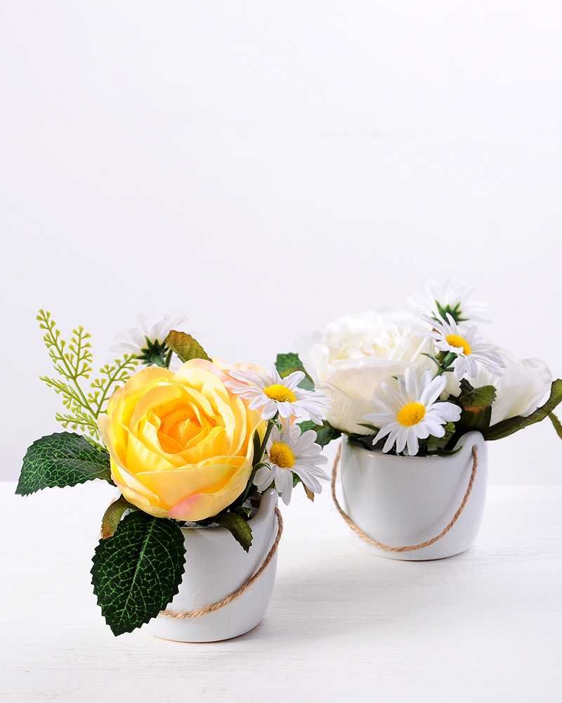 10CM Rose in ceramic Pot GS-0339736 - Silk Flowers Factory|Artificial ...